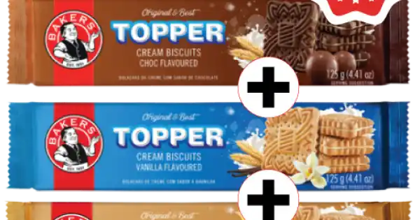 Bakers Toppers Biscuits Any 3x125g