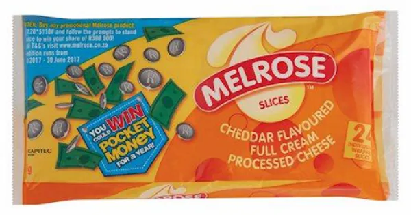 Melrose Sliced Processed Cheddar Cheese 400g