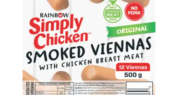 Rainbow Simply Chicken Original Viennas 500g