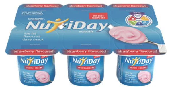 Danone Nutriday Smooth & Creamy Low Fat Strawberry Yoghurt 6x100g